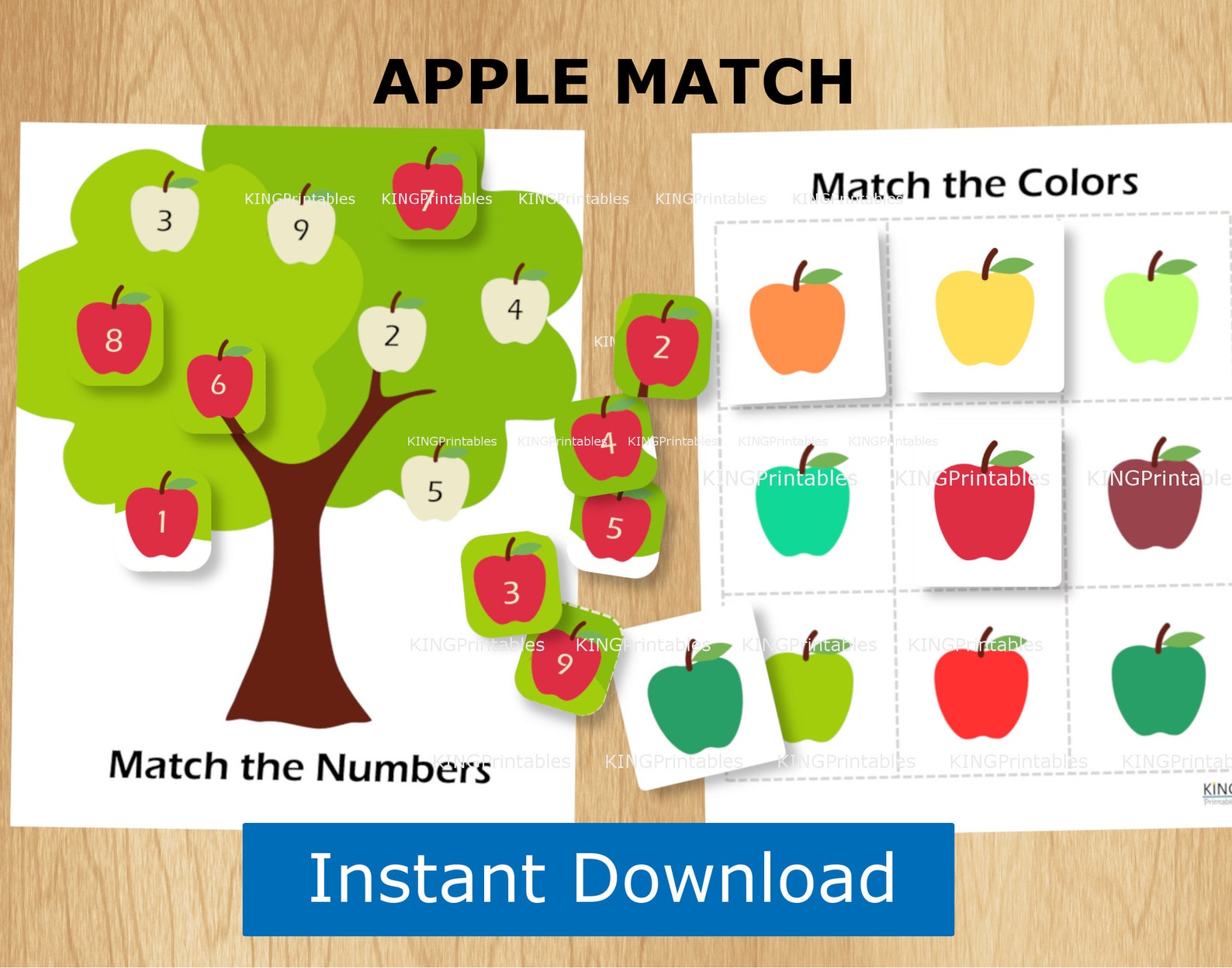 Apple Matching Game, Fall Kids Printable, Preschool Farm Unit, File ...