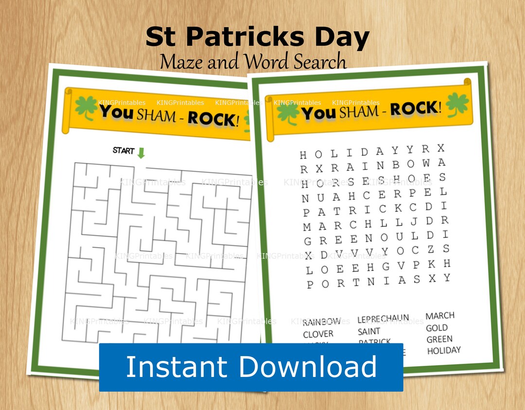 St Patricks Day Printable Kids, Maze and Ispy, Kindergarten, Preschool ...