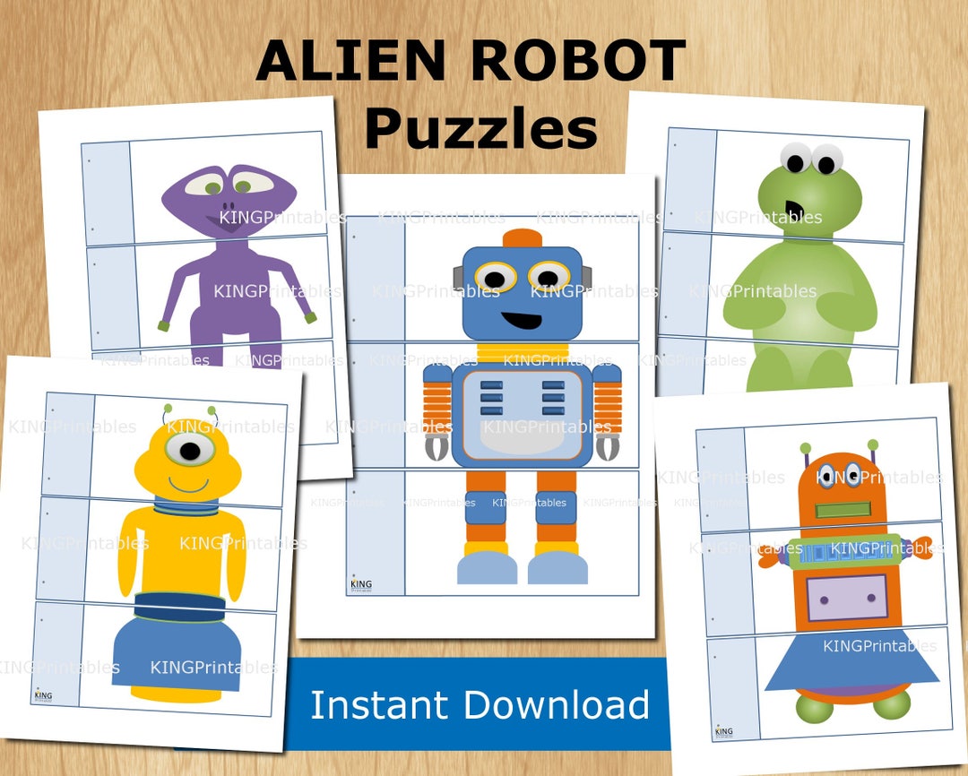 Printable Toddler Robot Maker, Alien Flip Book, Busy Binder Page, 2 ...