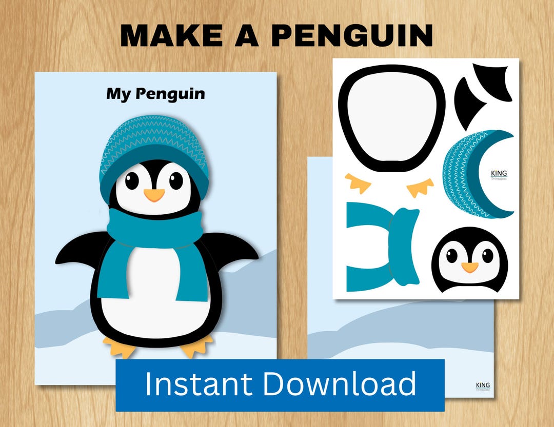 Penguin Craft Activity, Winter Printable, Toddler Busy Binder (PDF ...