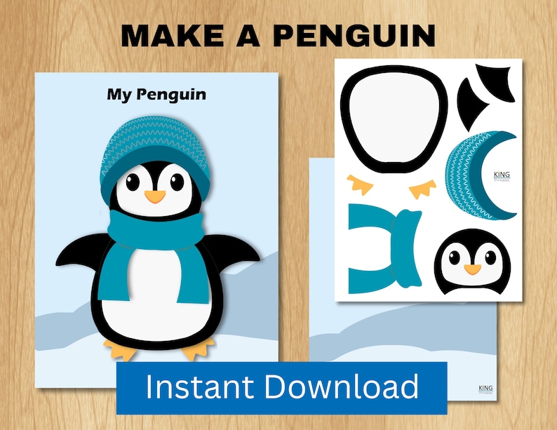 Penguin Craft Activity, Winter Printable, Toddler Busy Binder (PDF ...
