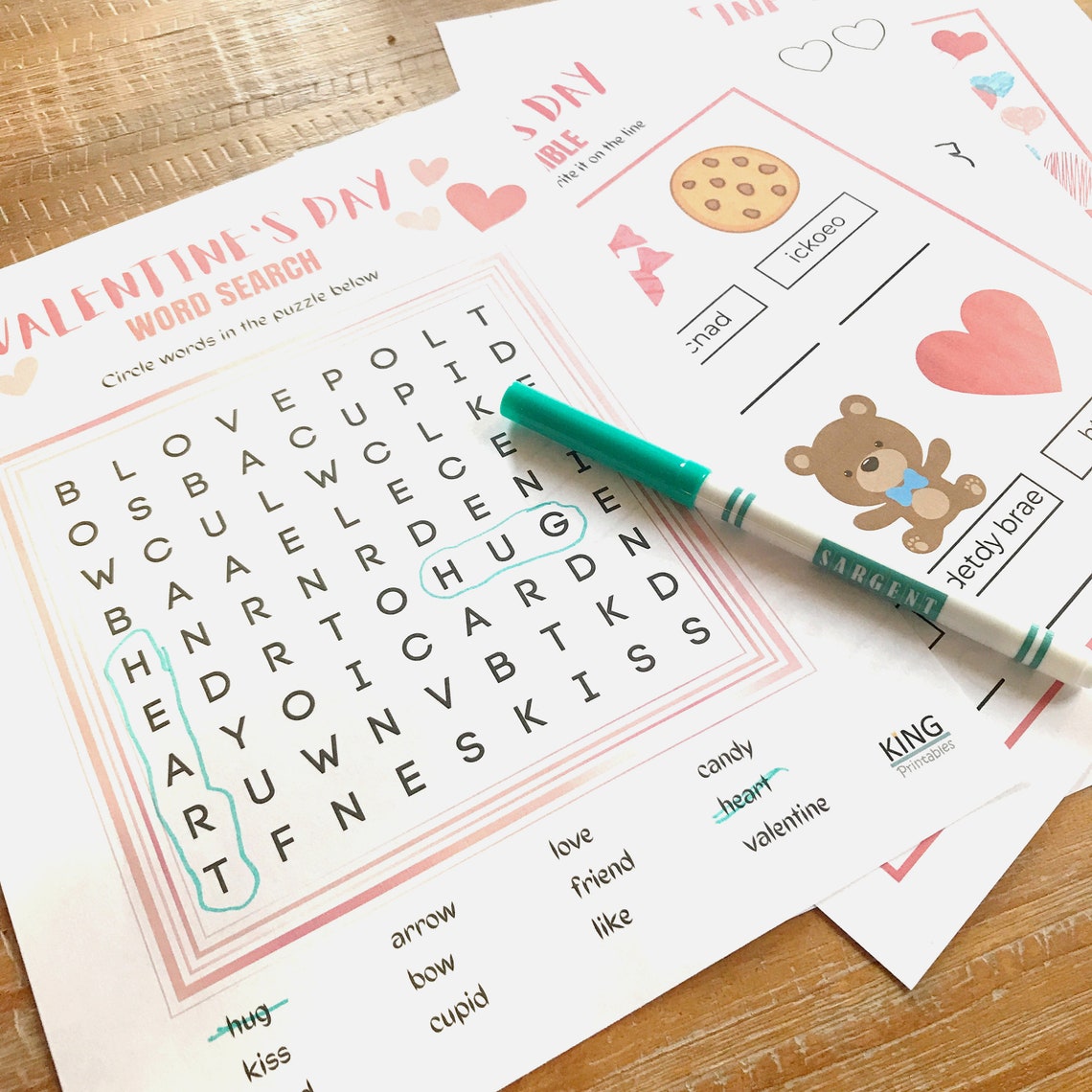 Valentines Activity Sheets, 1st Grade Worksheets, Kindergarten Word ...