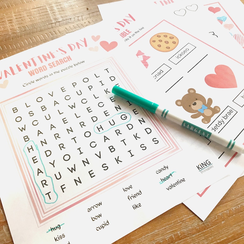 Valentines Activity Sheets, 1st Grade Worksheets, Kindergarten Word ...