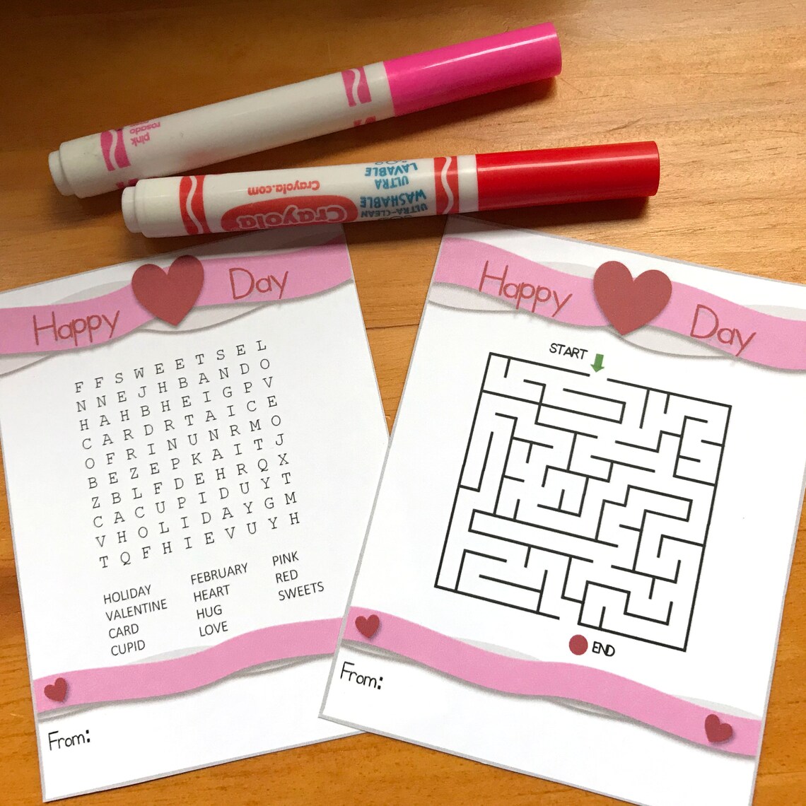 Printable Valentines Cards for Kids Kindergarten Preschool | Etsy