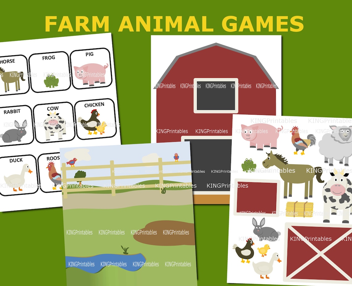Toddler Printable Farm Animals Travel Games Preschool Toys - Etsy