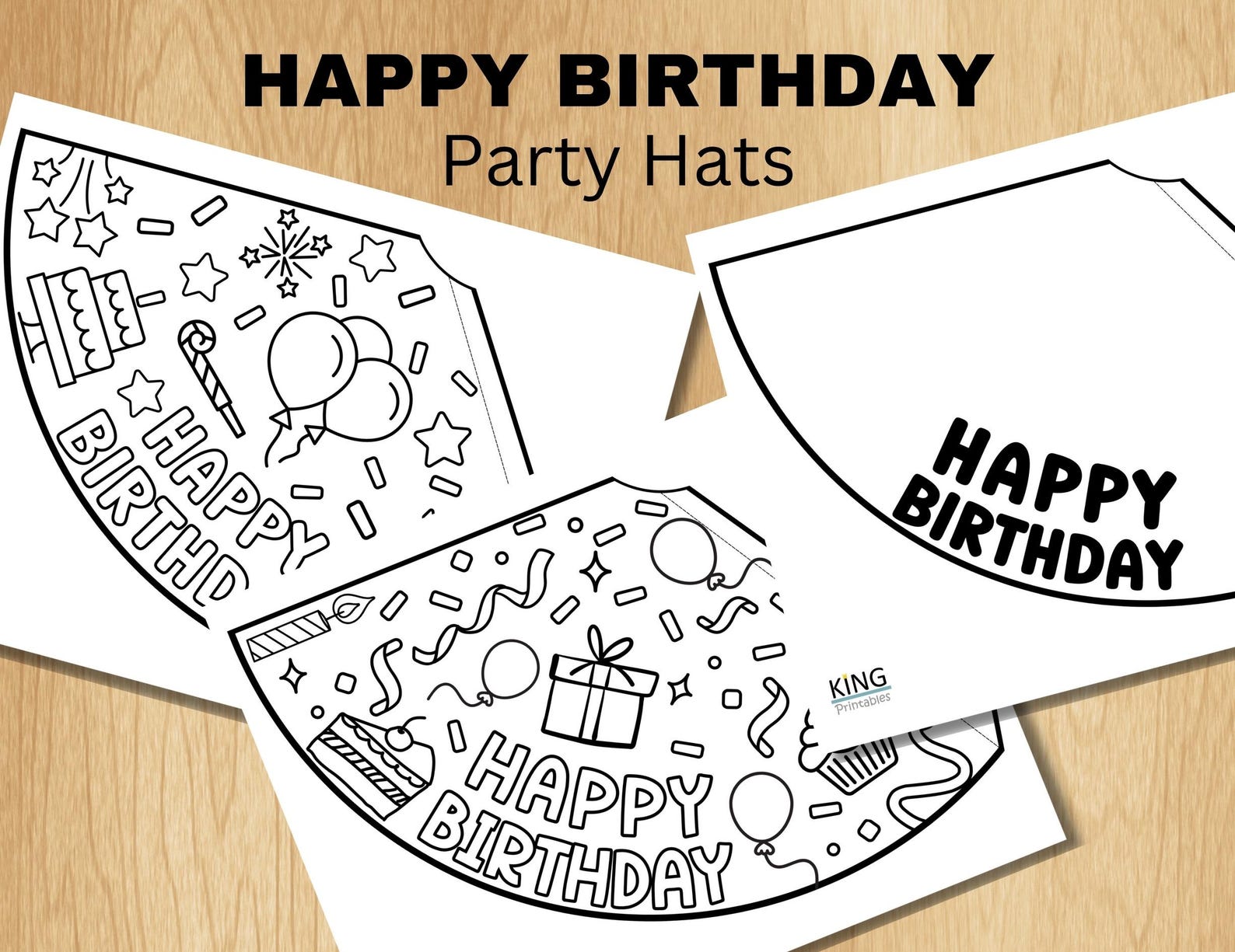 Printable Birthday Hat, Kids Birthday Party Activities, Happy Birthday ...