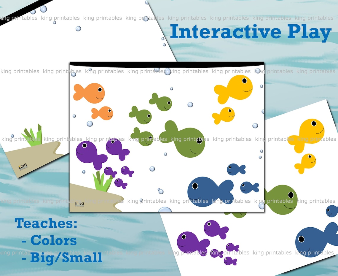 Big and Small Printable, Fish Color Matching Activity, Toddler Busy ...