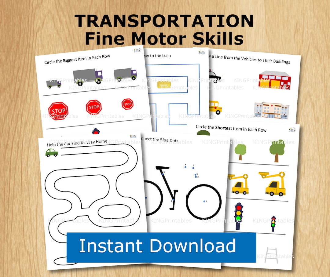 Transportation Busybook Activity Pages, Finemotor Skills, Preschool ...