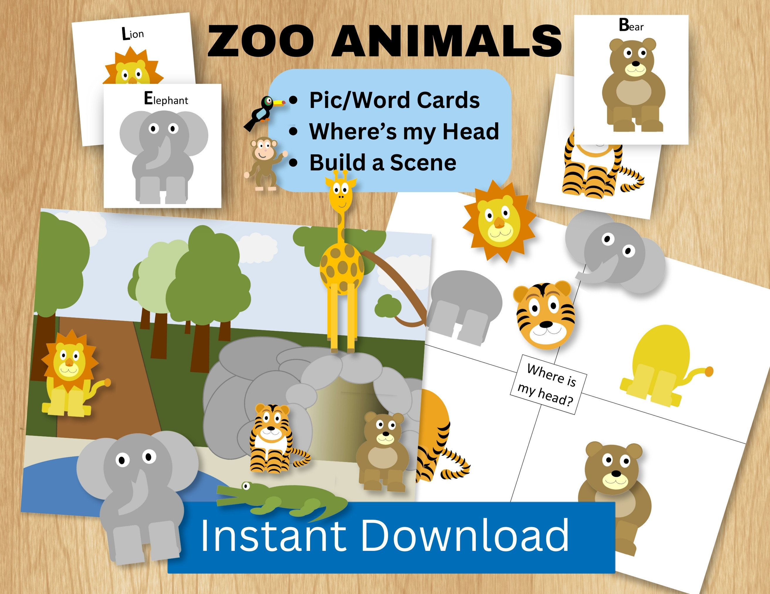 Jungle Animals Busy Binder, Toddler Matching Game (PDF Pattern) - Etsy