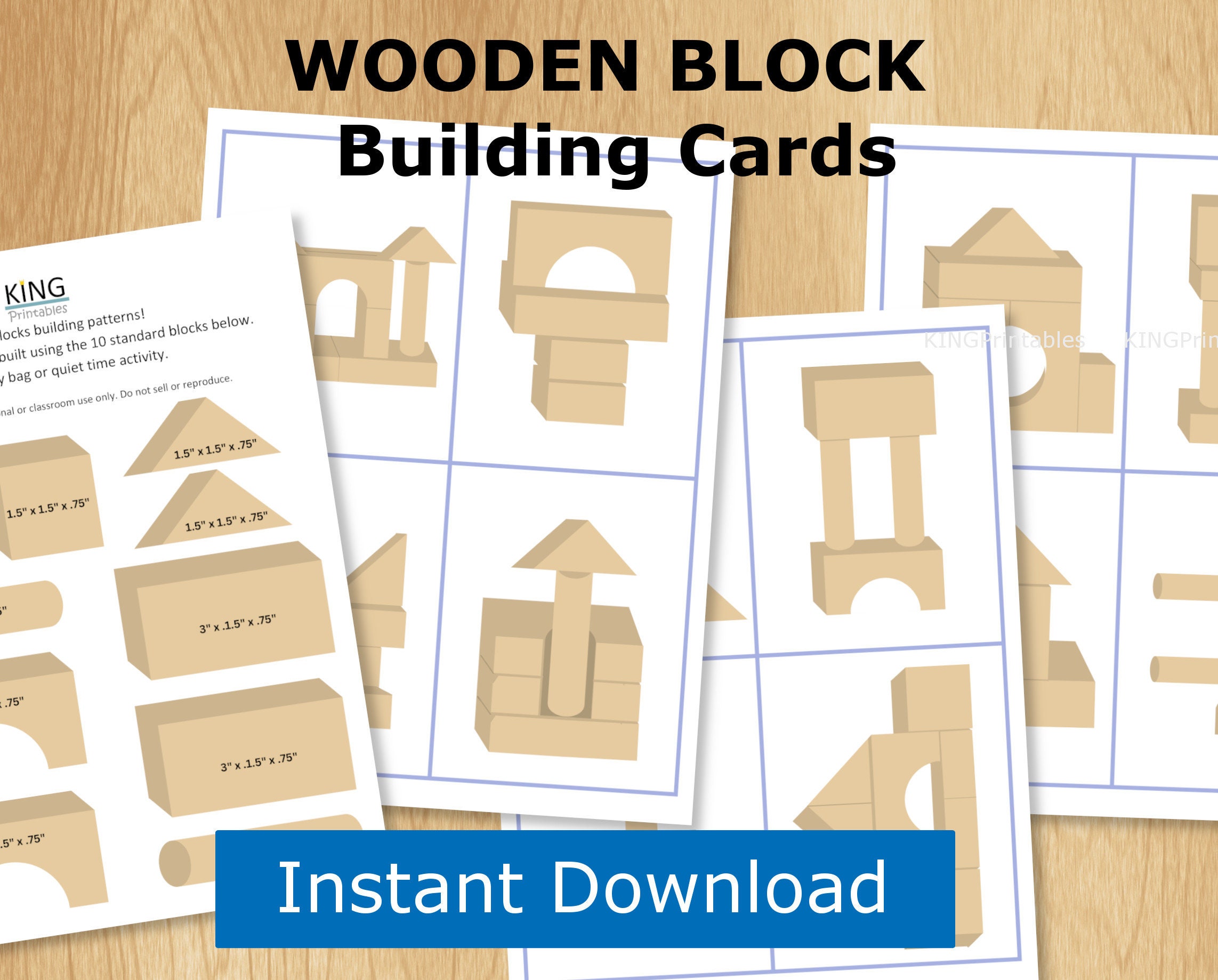 Wooden Block Building Cards, Toddler STEM Puzzles (PDF Pattern) - Etsy