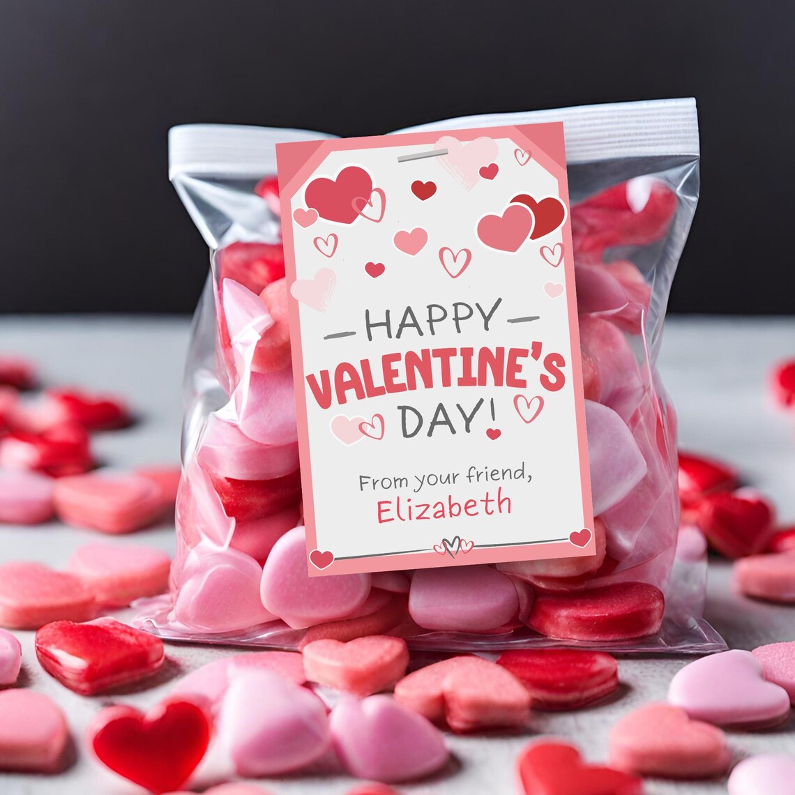 Editable Valentine Gift Tags, Downloadable Kids Valentines Day Card ...