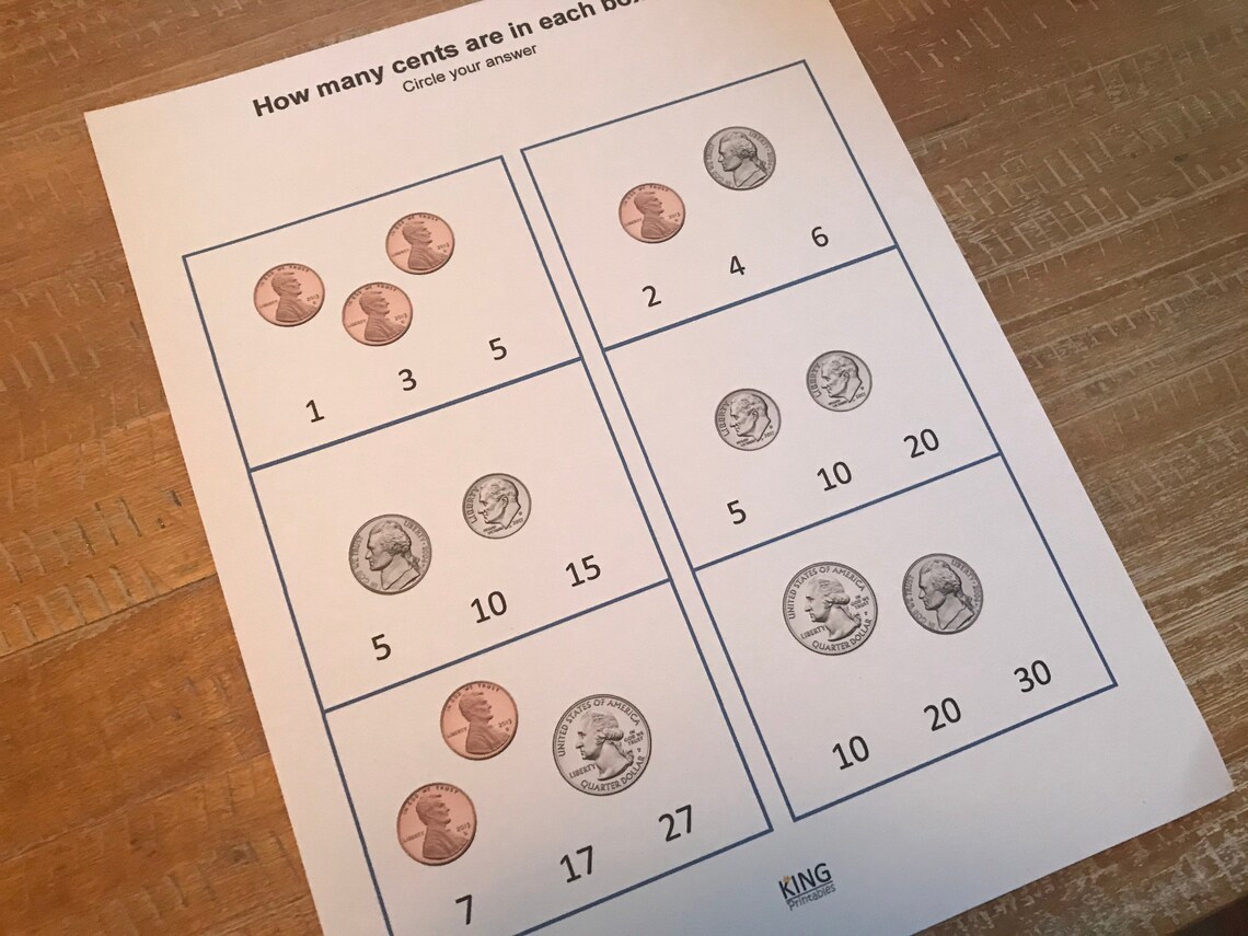 Learning Money Activities Teaching Printables Coin Sorter - Etsy