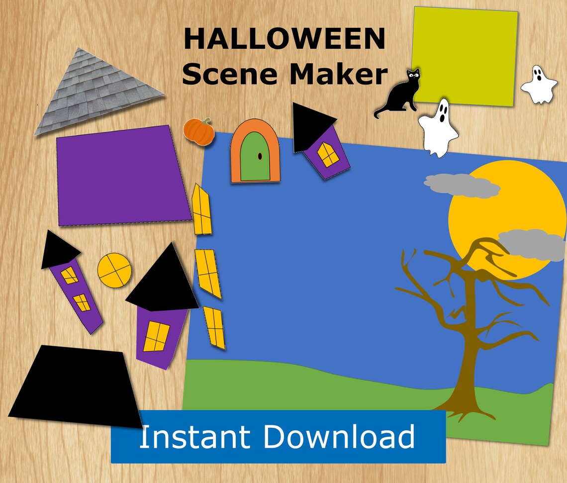 Printable Halloween Crafts for Kids, Haunted House, Preschool File ...