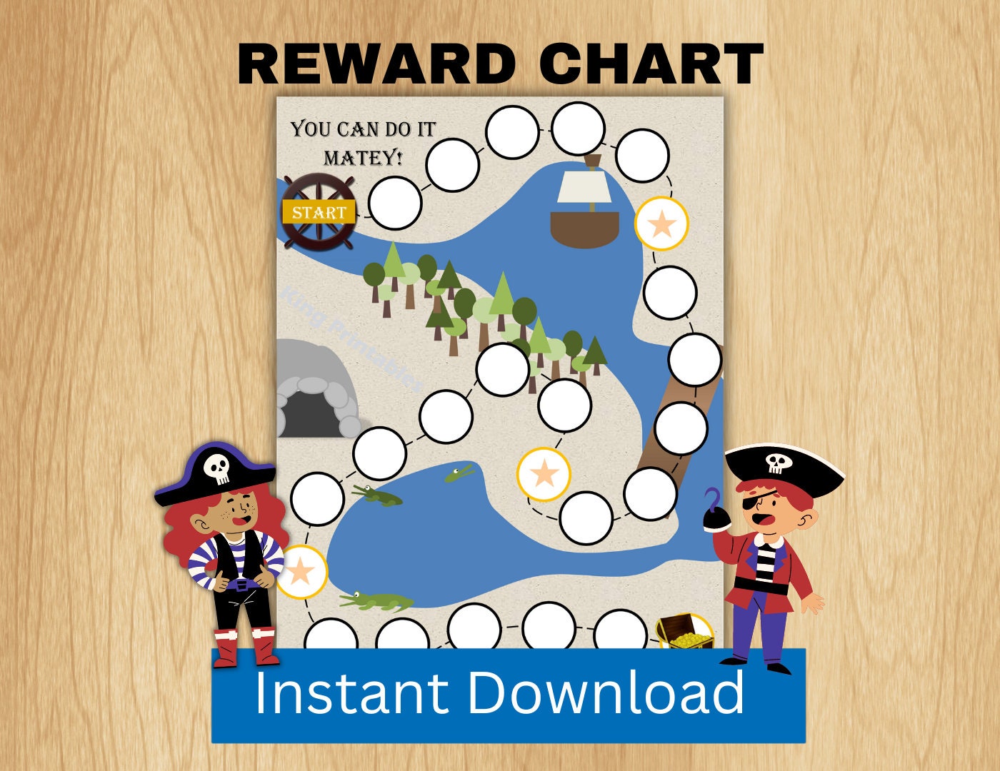 Printable Reward Chart, Boys Potty Training Chart, Pirate Map, Toilet ...