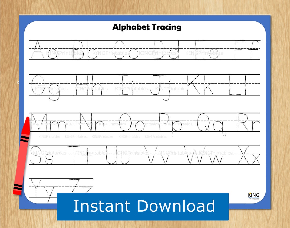 Alphabet Letter Tracing Printable, Pencil Control, ABC Writing Practice ...