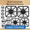 Printable Stove Burners, Play Kitchen Accessories, Toddler Pretend Play ...