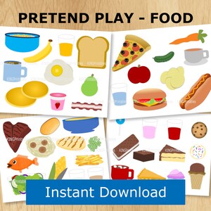 Printable Pretend Play Food Set, Restaurant Dramatic Play (PDF) - Etsy