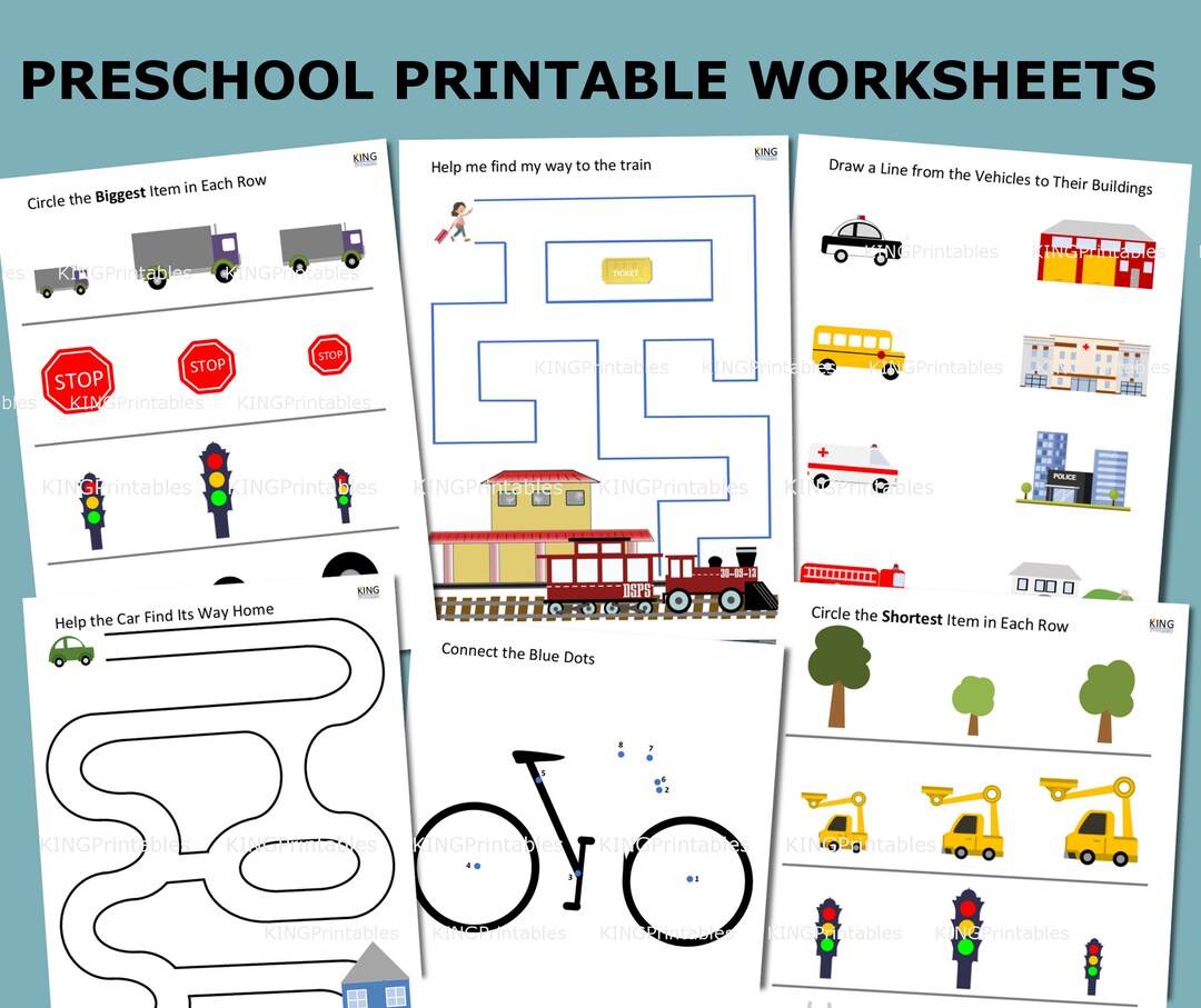 Printable Activity Pages Preschool Learning Pack File Folder - Etsy