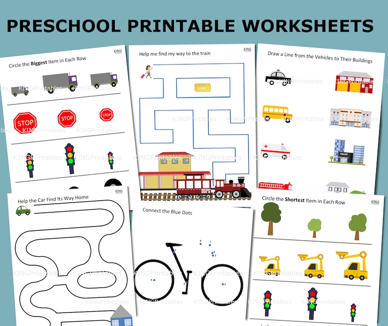 Printable Activity Pages Preschool Learning Pack File Folder - Etsy