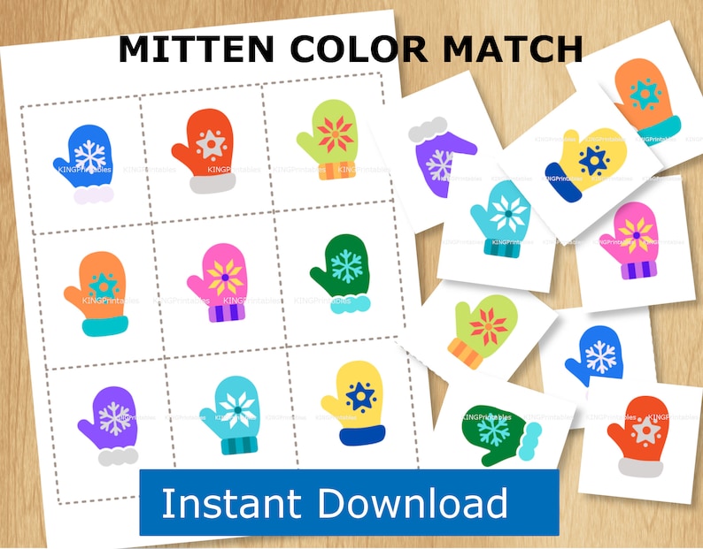 Mitten Color and Pattern Matching Winter Quiet Time Activity - Etsy
