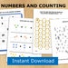 Kindergarten Counting Worksheets, Homeschool Printable, Early Learning ...