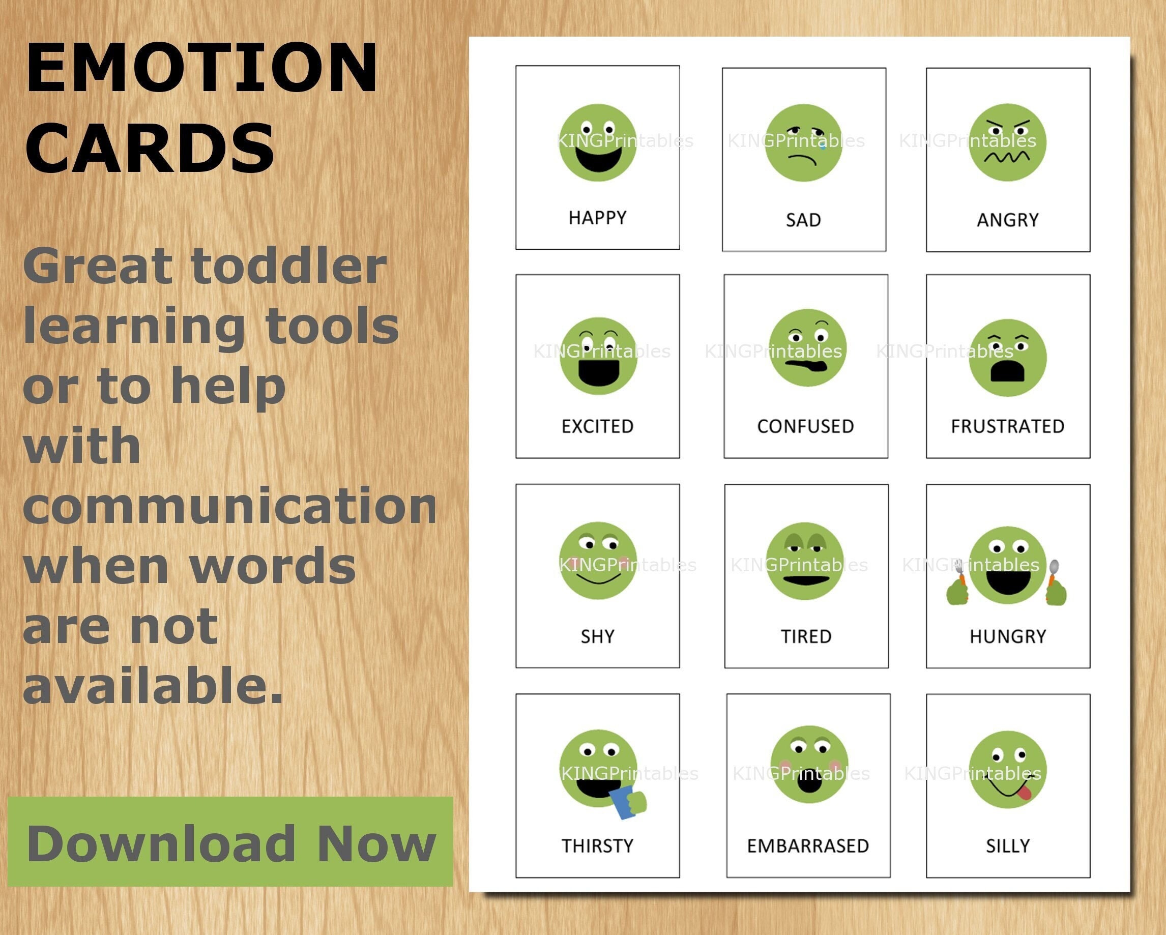 Emotions Worksheet, Non Verbal Cards, Toddler Communications, Matching ...