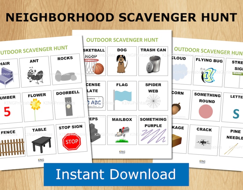 Kids Neighborhood Scavenger Hunt, Toddler Picture Treasure Hunt ...