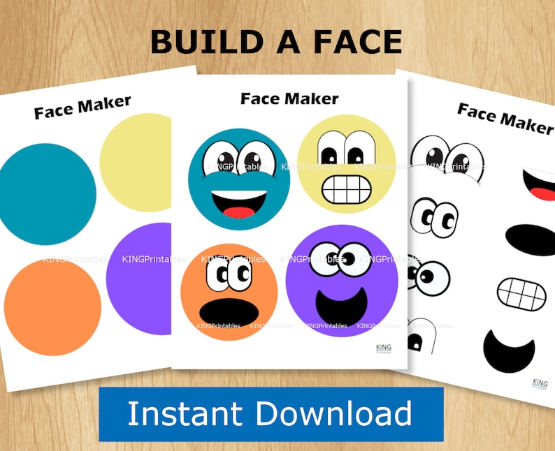 Build a Face Printable Activity for Kids, Preschool File Folder Games ...