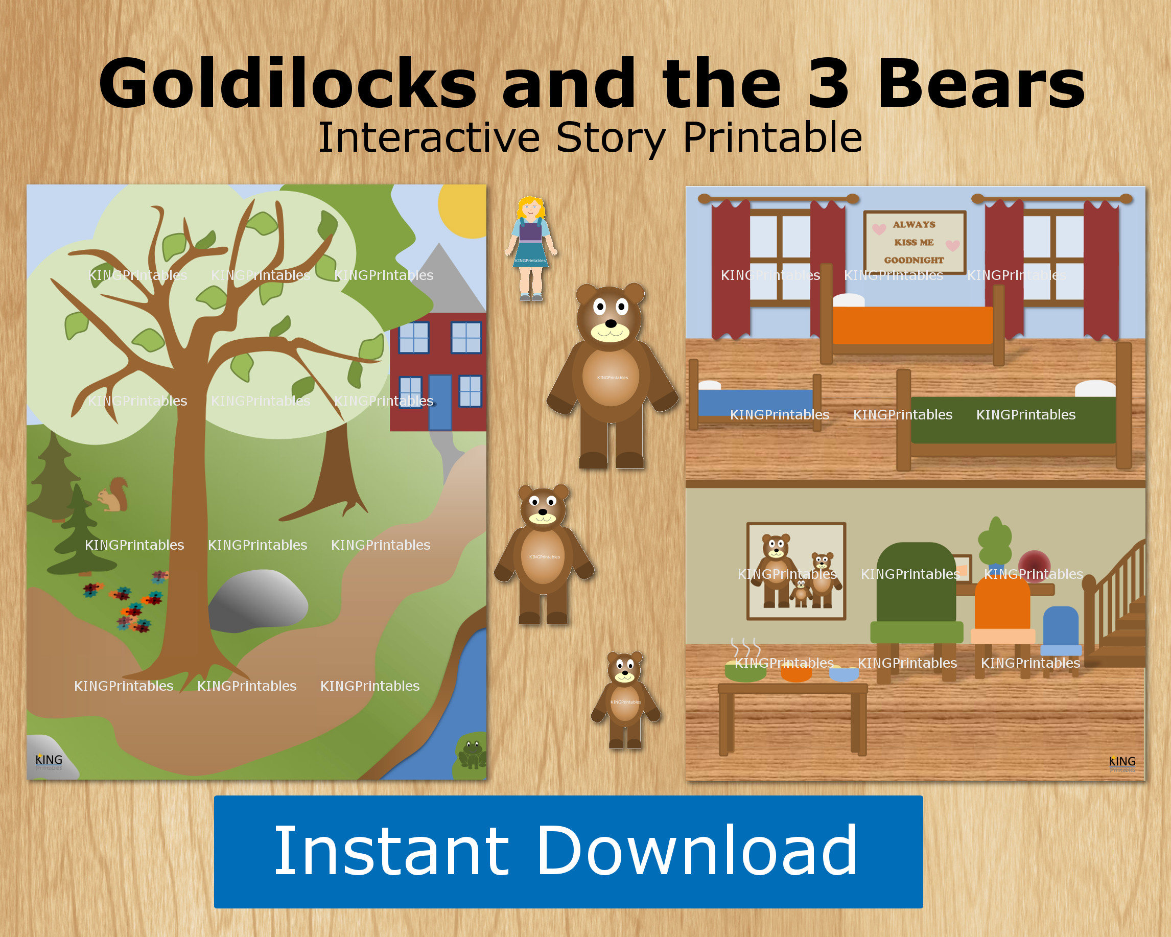 Goldilocks And The Three Bears Book Printable