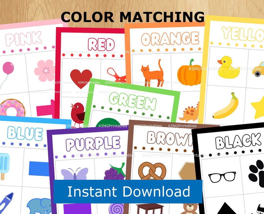 Color Matching Activities, Playroom Wall Art, Printable Busy Book ...