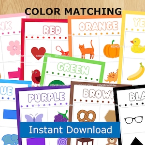 Color Matching Activities, Playroom Wall Art, Printable Busy Book ...