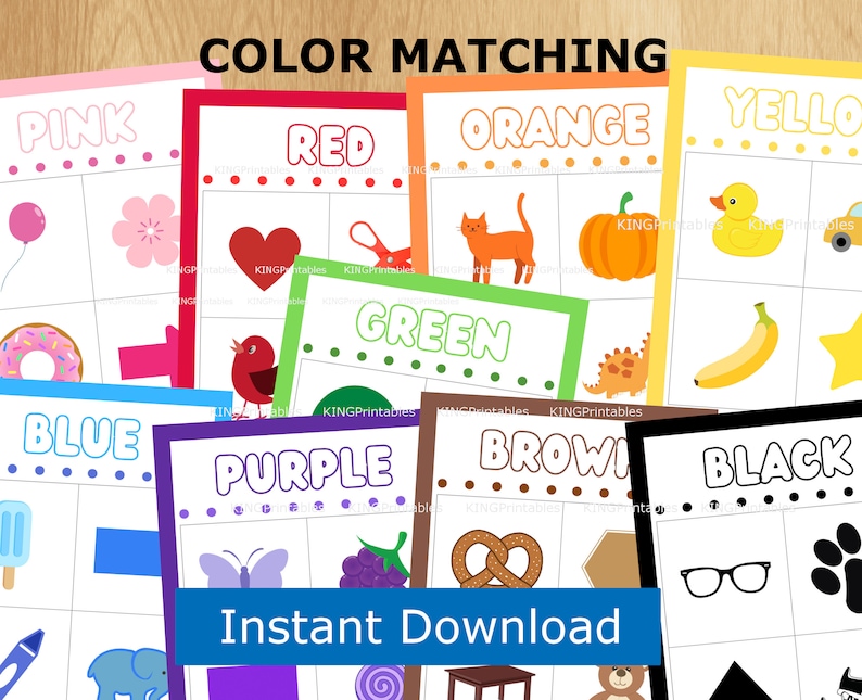 Color Matching Activities Playroom Wall Art Printable Busy - Etsy
