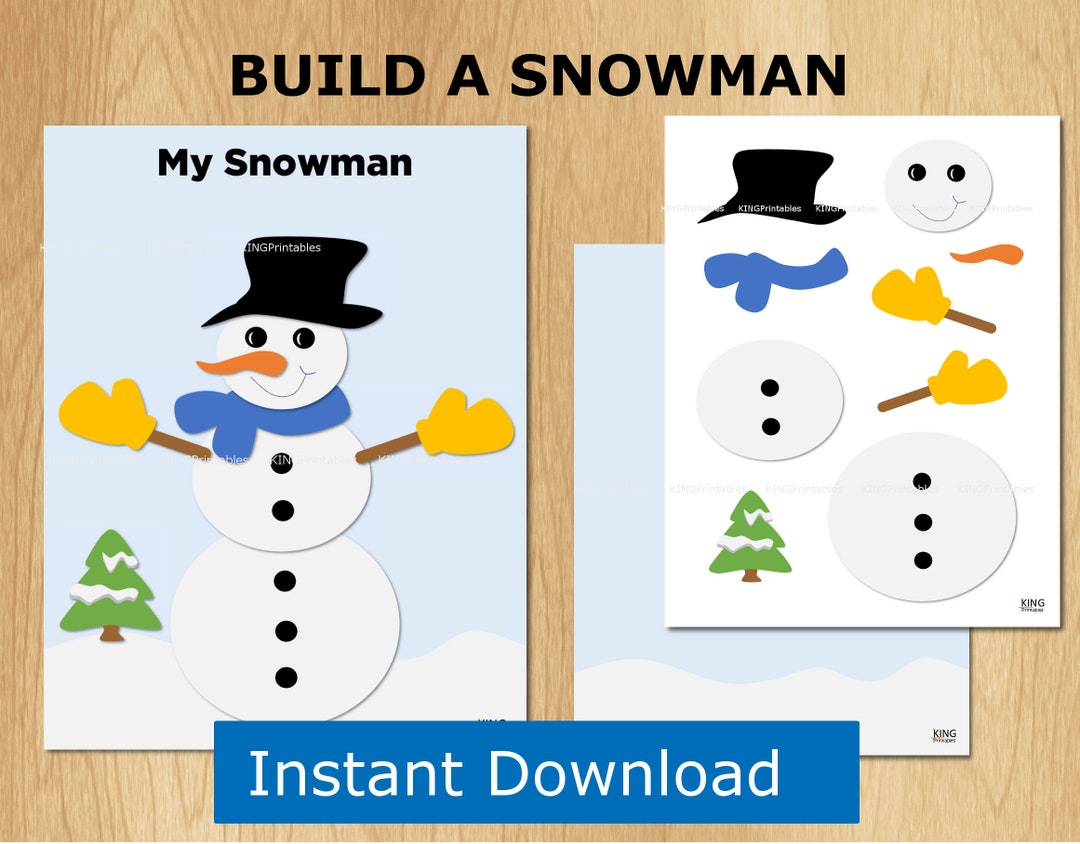 Snowman Craft, Winter Toddler Activity, Preschool Printable, Kids ...