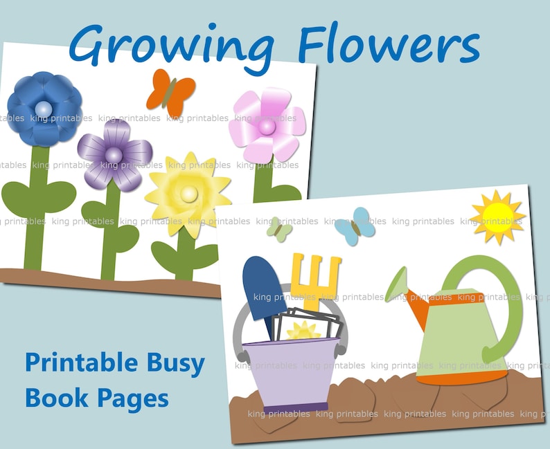 Kids Flowers Printable, Spring Preschool Activity, Busy Binder Pages ...