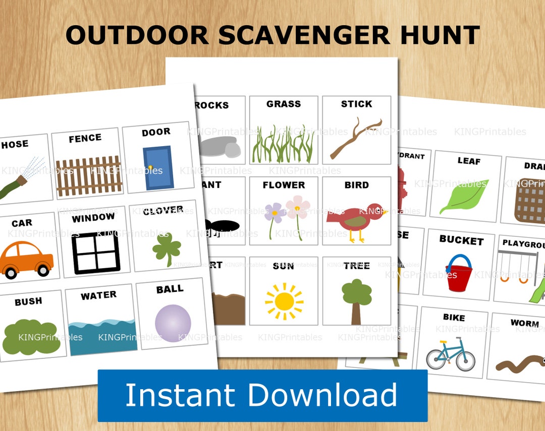 Outdoor Scavenger Hunt, Kids Printables, Toddler Games, Nature Theme ...