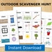 Outdoor Scavenger Hunt, Kids Printables, Toddler Games, Nature Theme ...