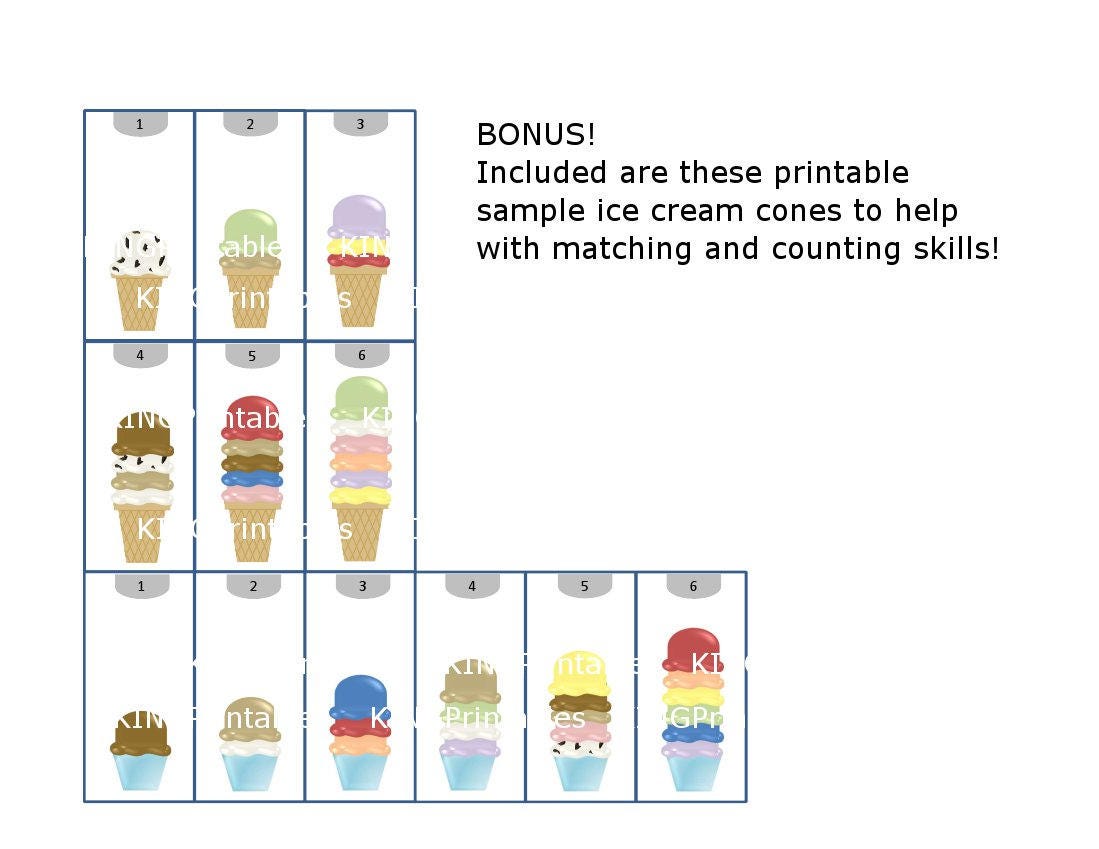 Ice Cream Shop, Printable Quiet Book, File Folder Games, Kids Learning ...