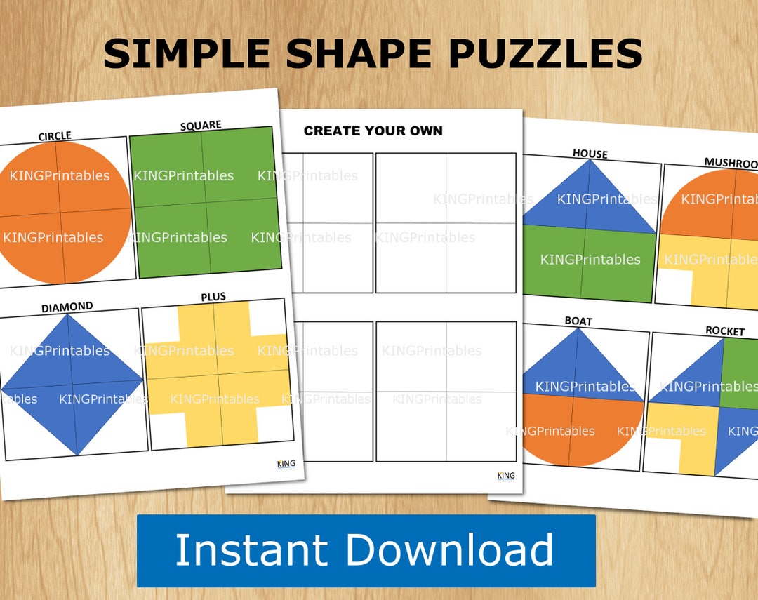 Simple Shape Puzzle, Fine Motor Skills Preschooler Printable. Preschool ...