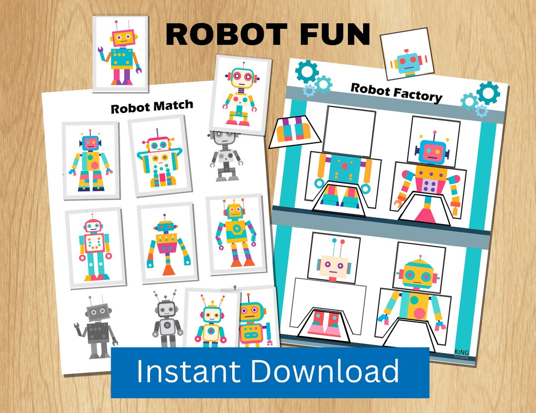 Toddler Robot Busy Binder Pages, Preschool STEM Activity, Kids Robot ...