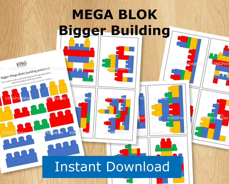 Mega Blok Building Cards, Preschool Busy Bag Activities, Toddler ...