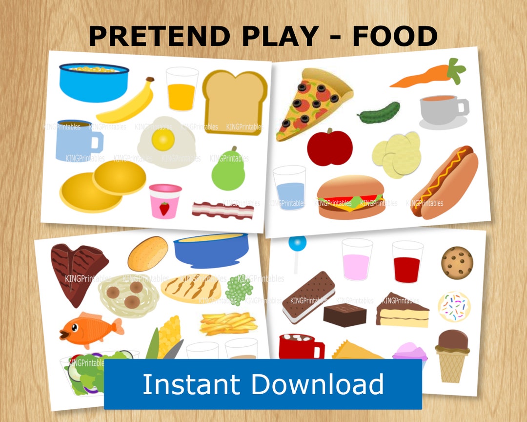 Printable Restaurant Food, Pretend Play Kitchen Food, Dramatic Play ...