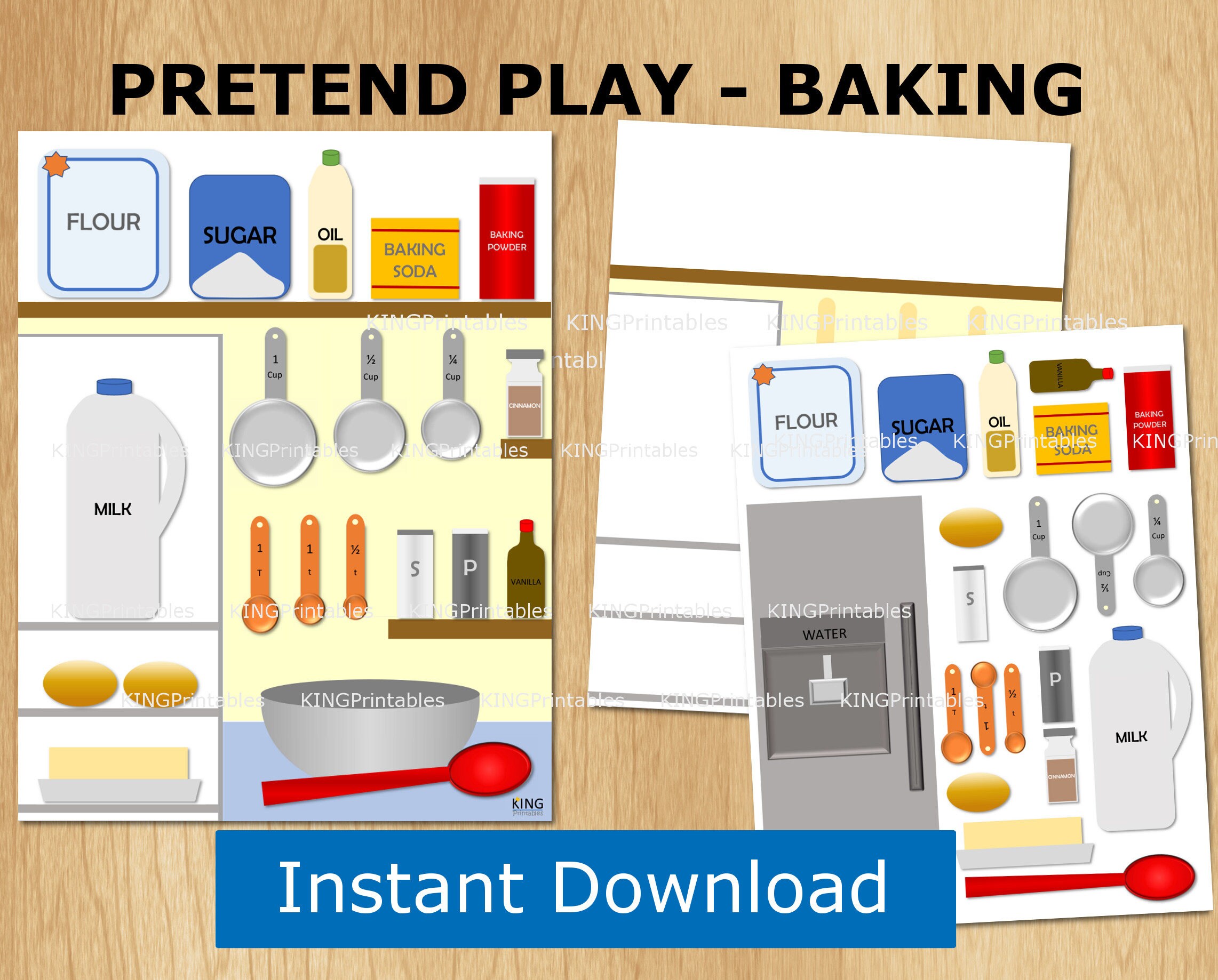 Baking Printable, Quiet Book, Cooking for Kids, Toddler Pretend Play ...