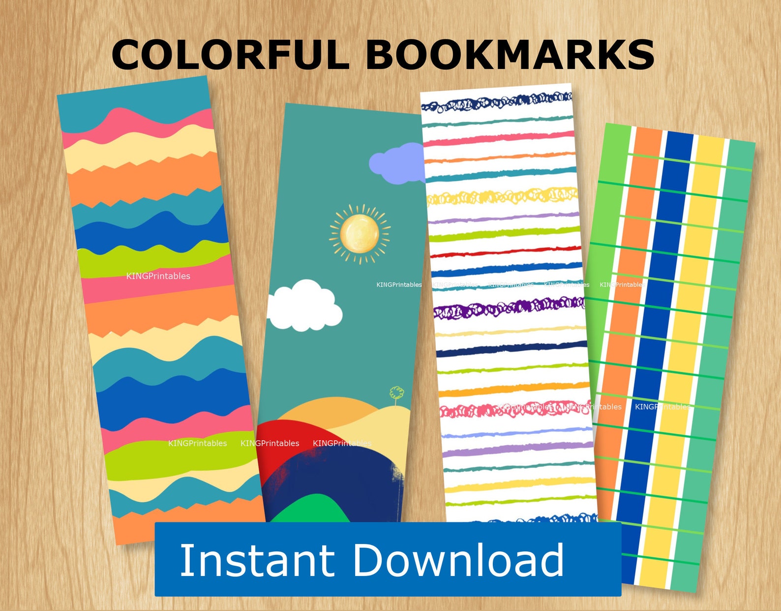 Printable Bookmarks for Kids, Colorful Printables for Boys, Instant ...