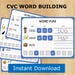Kindergarten CVC Word Building, Preschool Printable, Phonics Folder ...