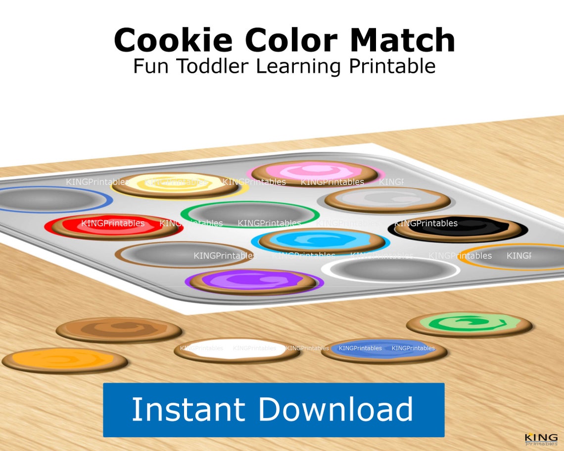 Cookie Printable, Color Sorting, Toddler Learning Folder, Preschool ...