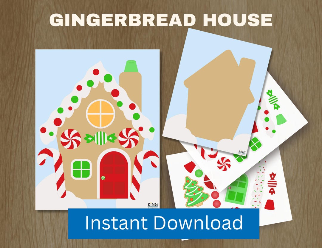 Gingerbread House Decorating Craft Printable | Kids Christmas Busy ...