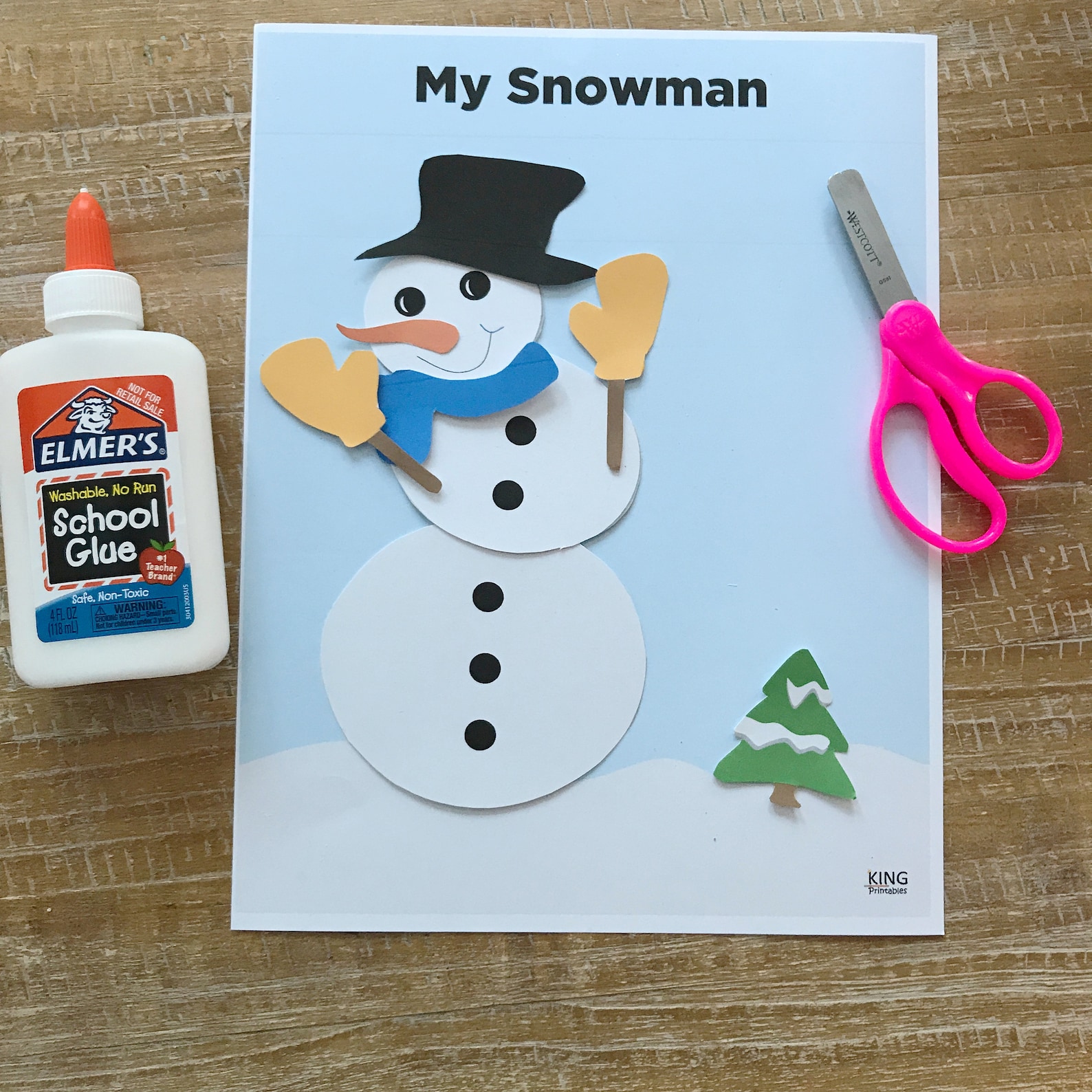 Snowman Craft, Winter Toddler Activity, Preschool Printable, Kids ...