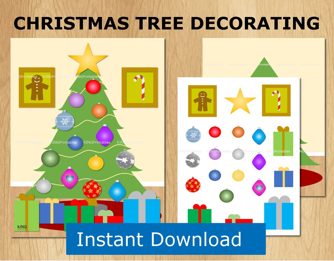 Decorate a Christmas Tree Craft for Kids, Holiday Preschool Printable ...