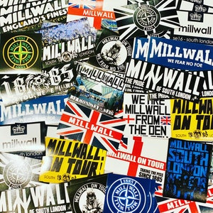 100 X Milwall Stickers - Based on Poster Shirt Scarf Pin Badge ...