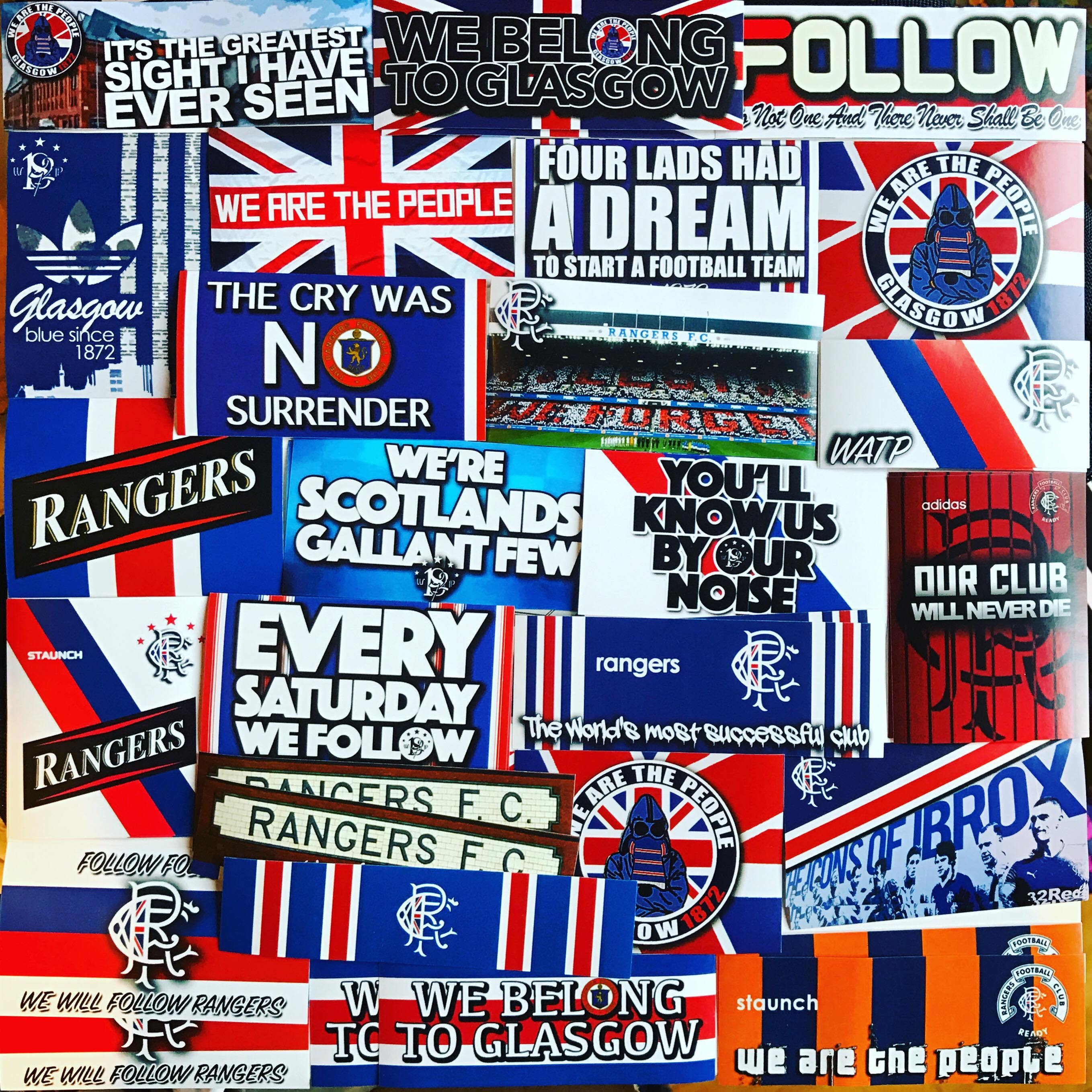 100 x Glasgow Rangers Stickers Based on Ultras Shirt Stone | Etsy